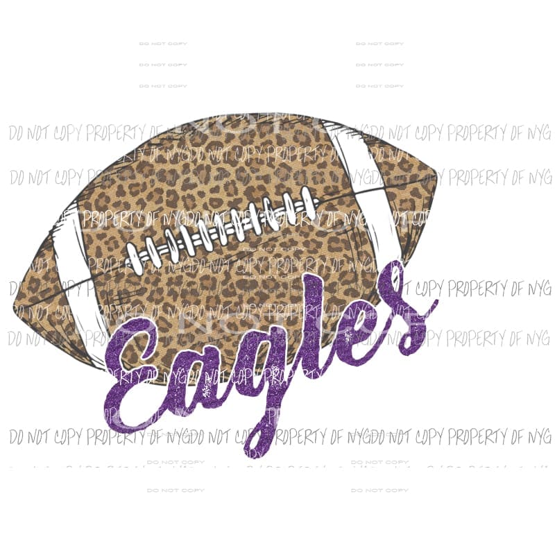 martodesigns - EAGLES Football Leopard PURPLE no BOW