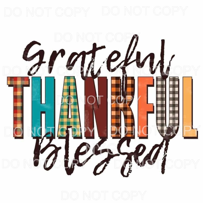 martodesigns - Grateful Thankful Blessed Plaid Fall Colors