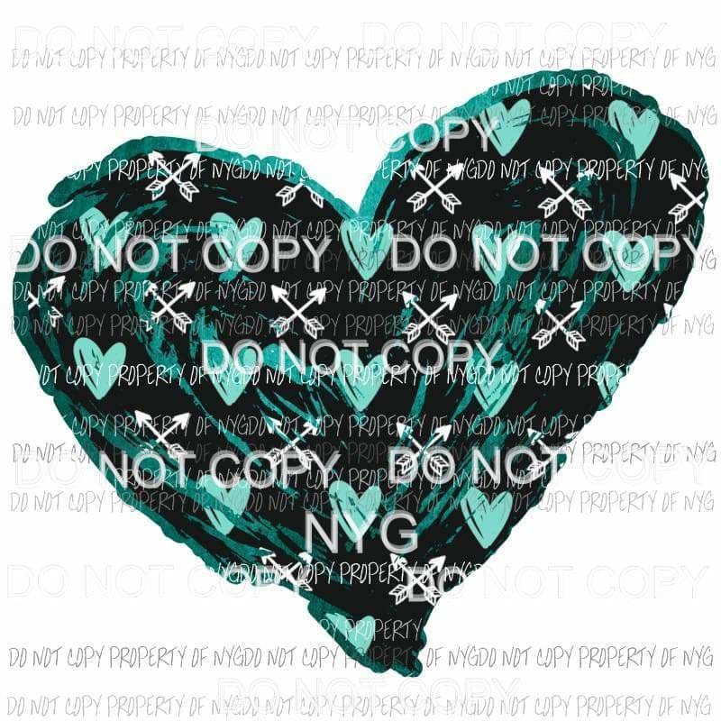 martodesigns - Heart #7 turquoise hearts Sublimation