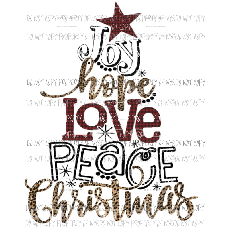 martodesigns - Joy Hope Love Peace Christmas Tree