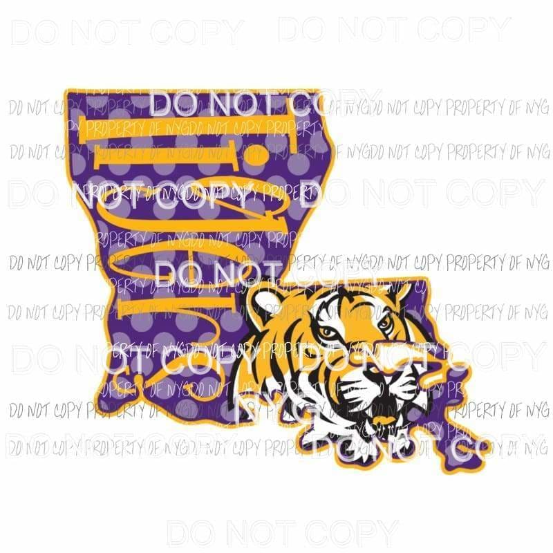 martodesigns - LSU Tigers Louisiana state outline purple