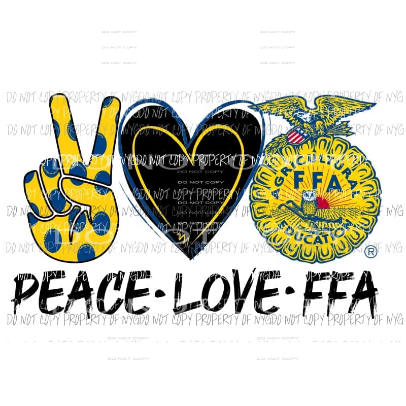 martodesigns - Peace Love FFA Sublimation transfers