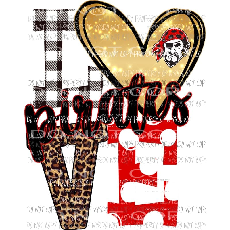 martodesigns - Pirates Love red Leopard polka dots heart