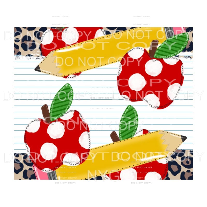 martodesigns - Red Polka Dot Apple Pencils Paper Leopard