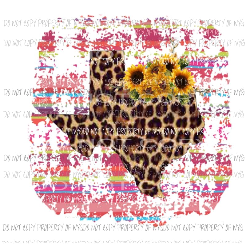 martodesigns - Texas Leopard Serape sunflowers 2 Sublimation