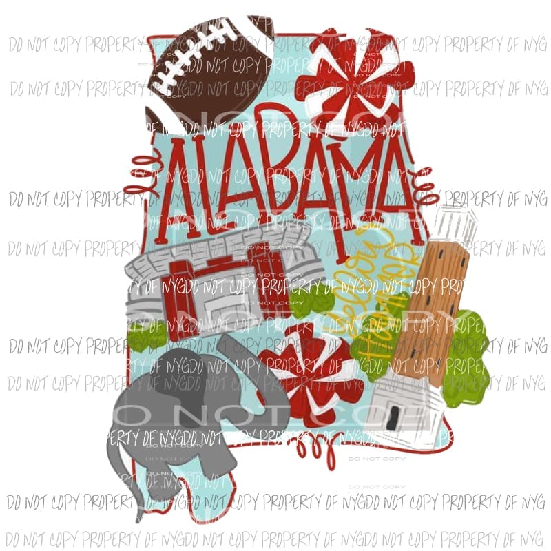 martodesigns - Alabama hand Drawn #2 Sublimation transfers