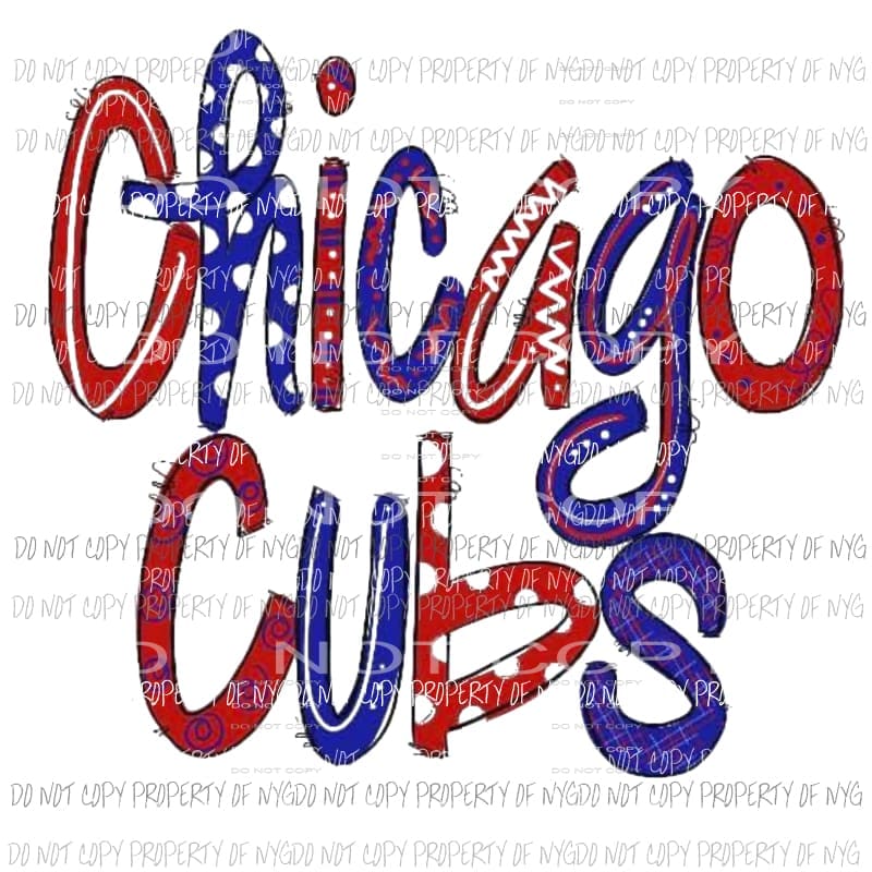 martodesigns - Chicago Cubs Hand Drawn Sublimation transfers