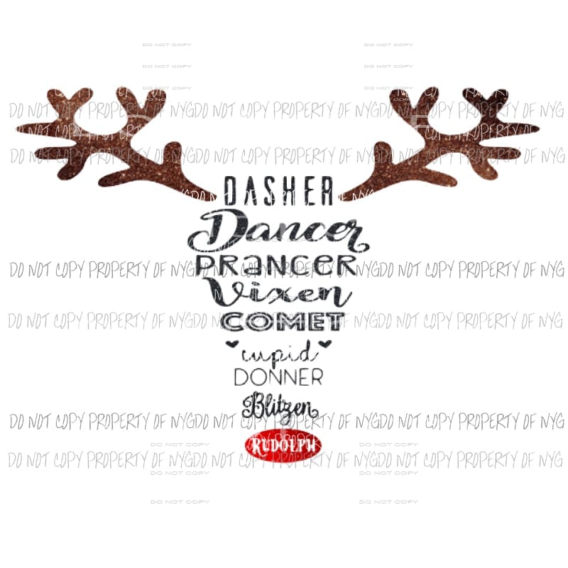 martodesigns - Dasher dancer reindeer xmas Sublimation