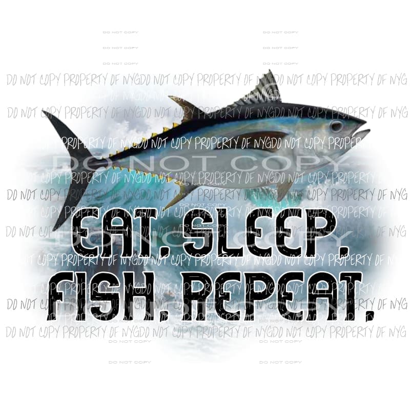 martodesigns - eat sleep fish repeat Sublimation transfers