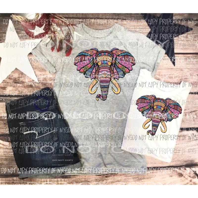 martodesigns - elephant mosaic sublimation transfer