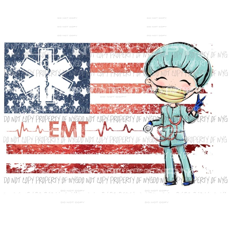 martodesigns - EMT grunge flag guy Sublimation transfers