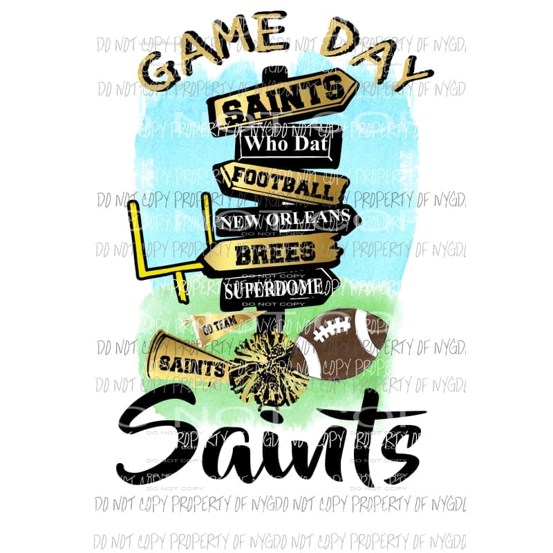martodesigns - Game Day New Orleans Saints Signs football