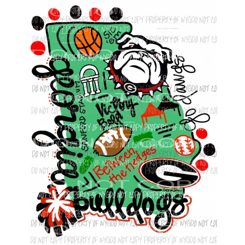 martodesigns - Georgia Bulldogs state Hand Drawn Sublimation