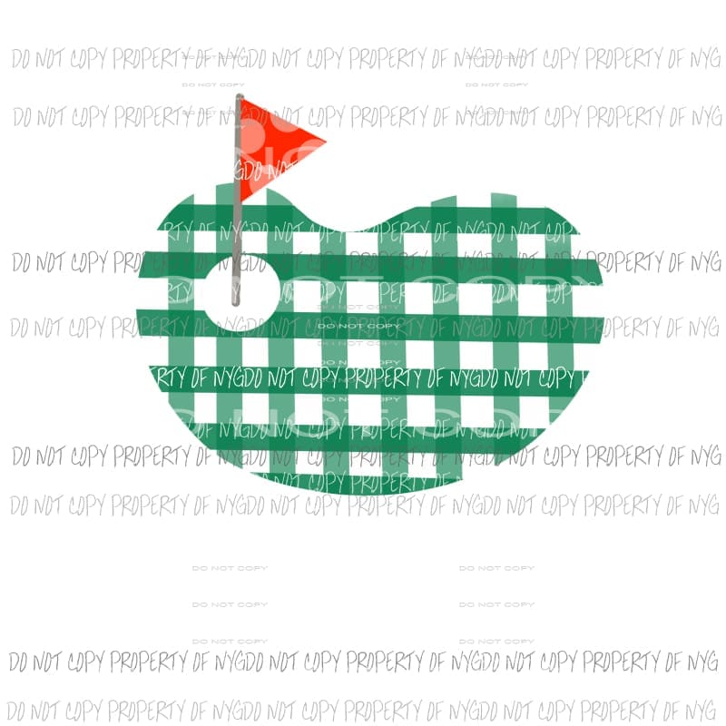 martodesigns - Heart Golf green plaid flag Sublimation