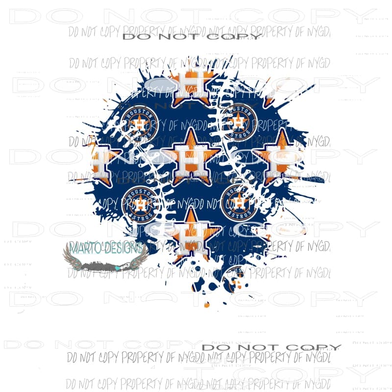 martodesigns - Houston Astros baseball splat #2 Sublimation