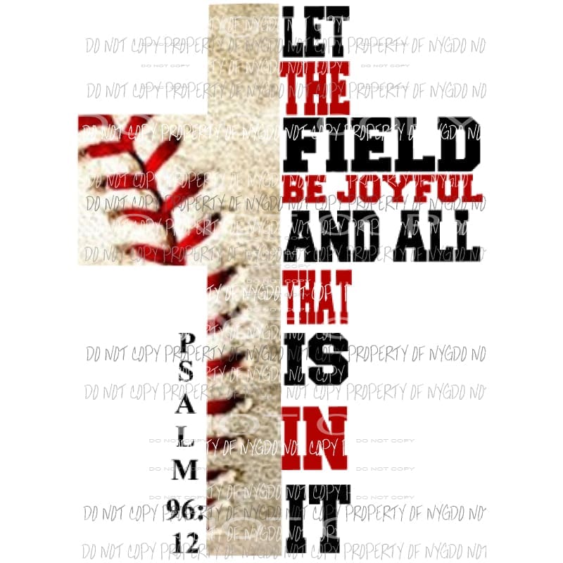 martodesigns - Let the field be joyful Baseball cross 2