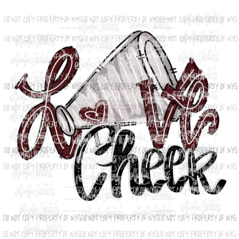 martodesigns - Love cheer Maroon Sublimation transfers