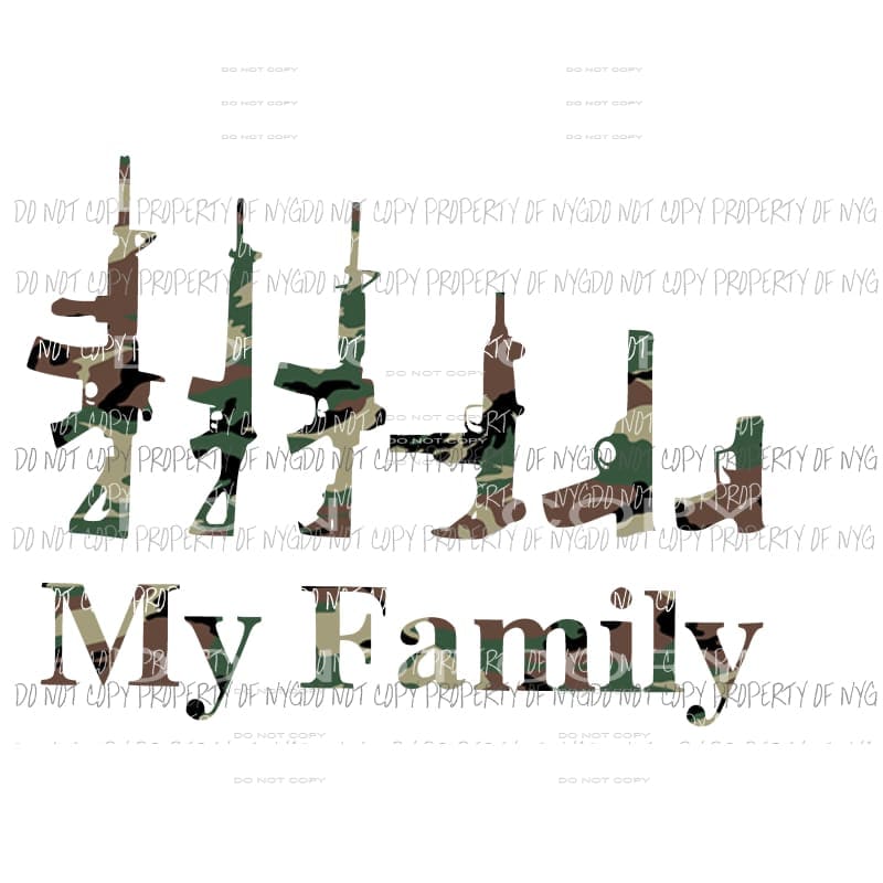 martodesigns - My Family guns #2 camo Sublimation transfers
