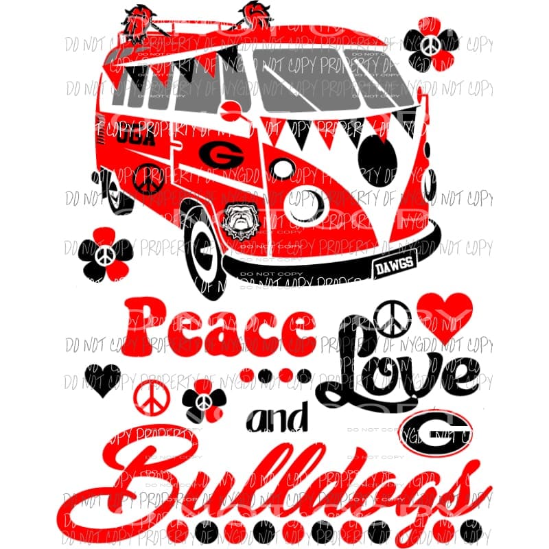 martodesigns - Peace Love and bulldogs Georgia Sublimation