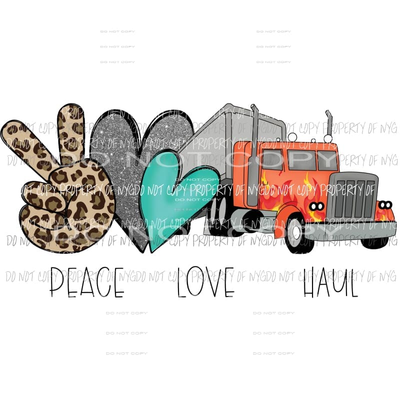 martodesigns - Peace Love Haul Truckers leopard Sublimation