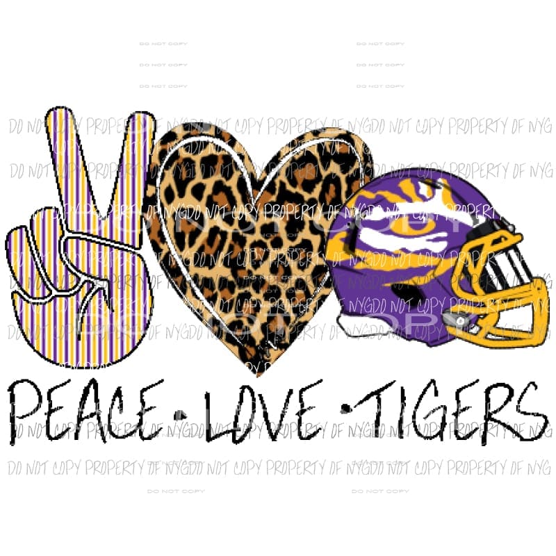 martodesigns - Peace Love LSU Tigers 5 Sublimation transfers