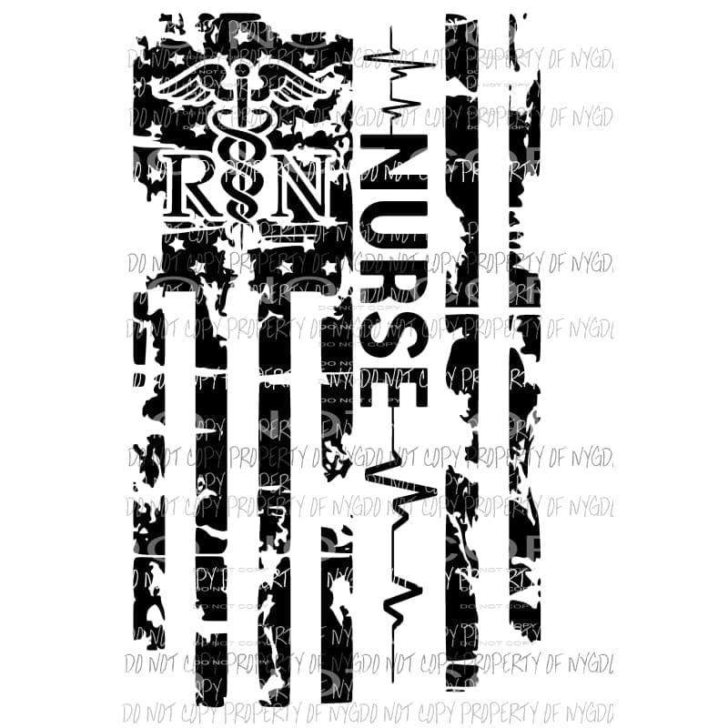 martodesigns - RN Nurse Flag Sublimation transfers