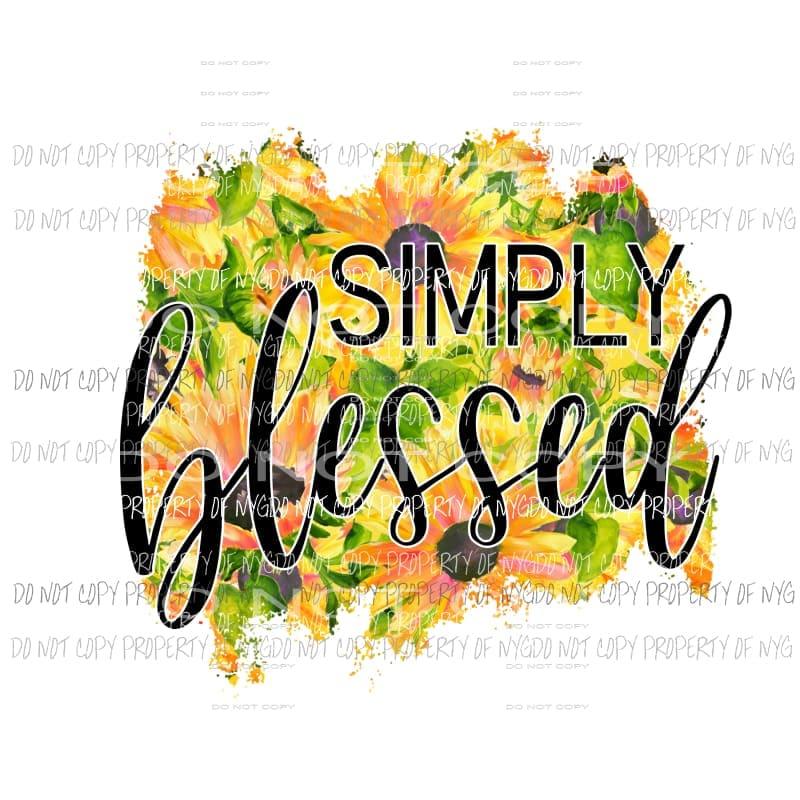 martodesigns - Simply Blessed sunflowers Sublimation