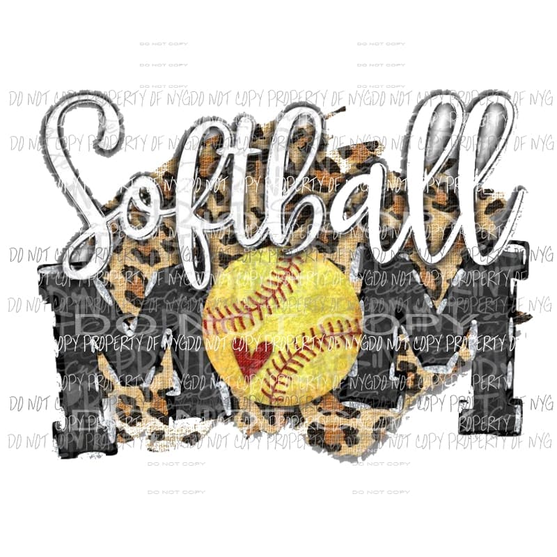 martodesigns - softball mom leopard 3 Sublimation transfers