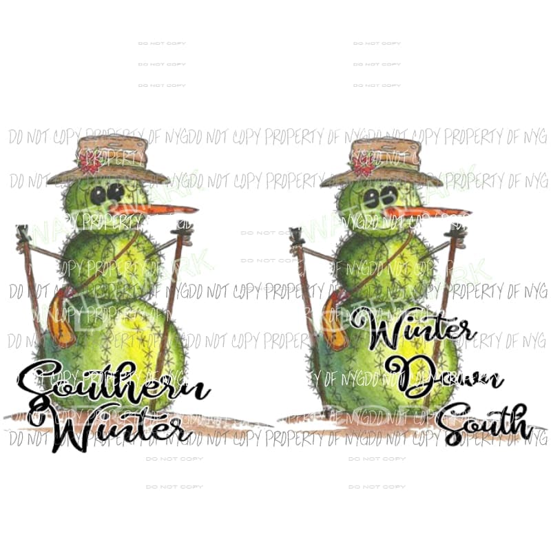 martodesigns - Southern Winter Snowman cactus Sublimation