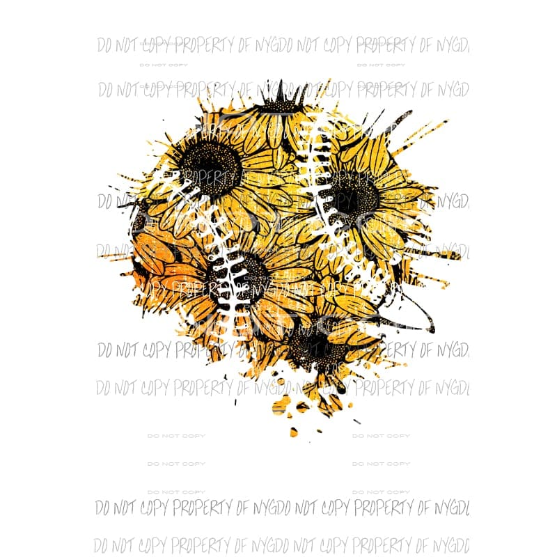 martodesigns - Sunflower Baseball Splat Sublimation