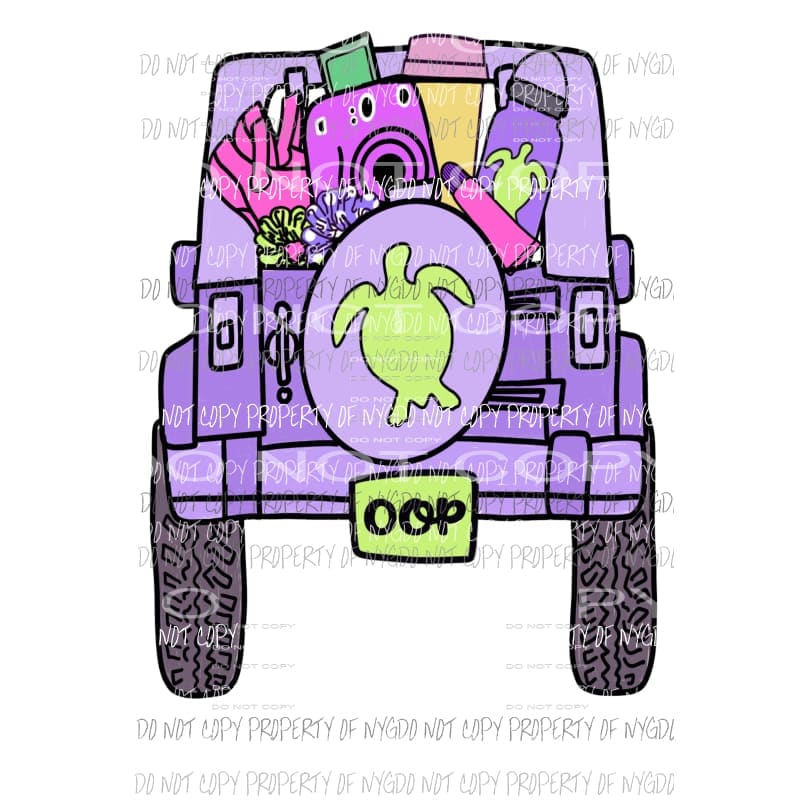 martodesigns - VSCO girl Jeep purple turtles Sublimation