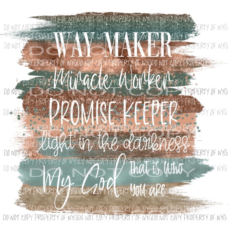 martodesigns - Waymaker # 3 teal pink brown Sublimation