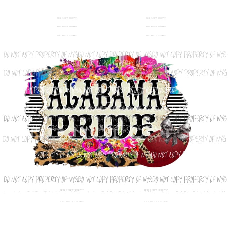 martodesigns - ALABAMA Pride Football serape leopard