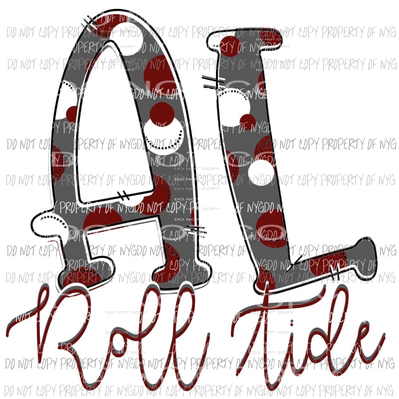 martodesigns - Alabama Roll Tide hand drawn Sublimation