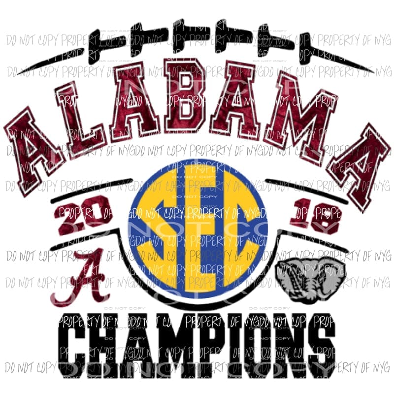 martodesigns - Alabama SEC champs 2018 Sublimation transfers