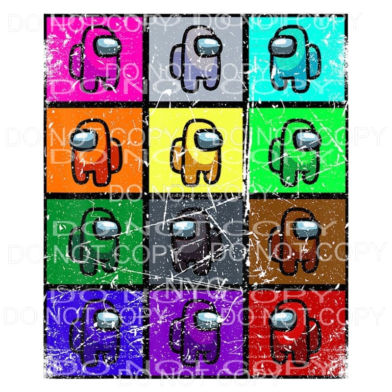 martodesigns - Among Us Distressed Collage Sublimation