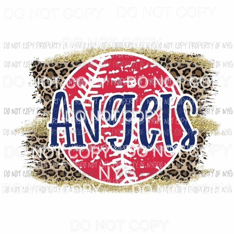 martodesigns - Angels baseball leopard Sublimation transfers