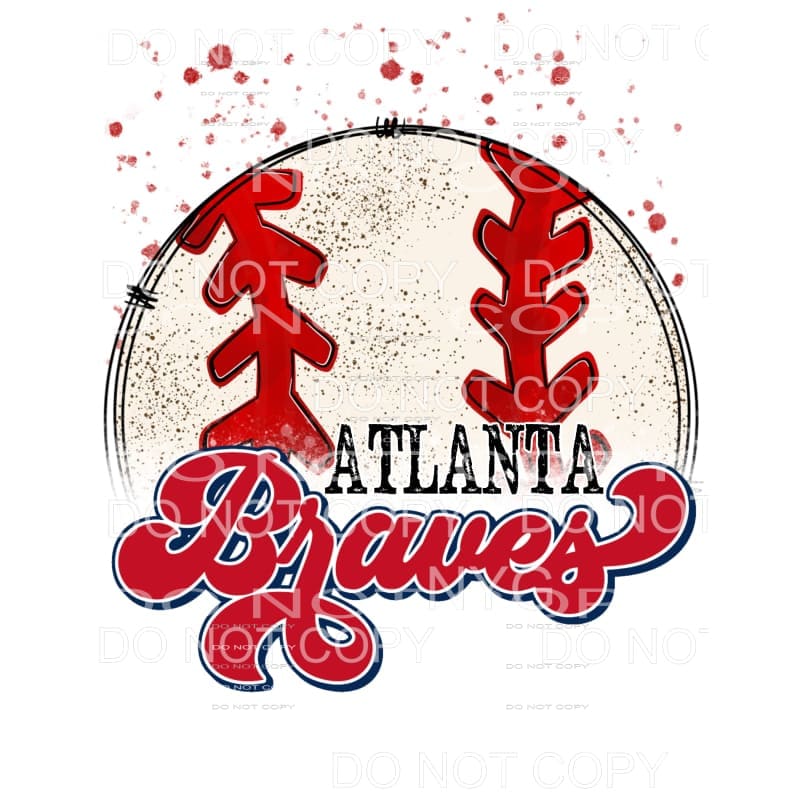 martodesigns - Atlanta Braves Red Blue Large Baseball Red