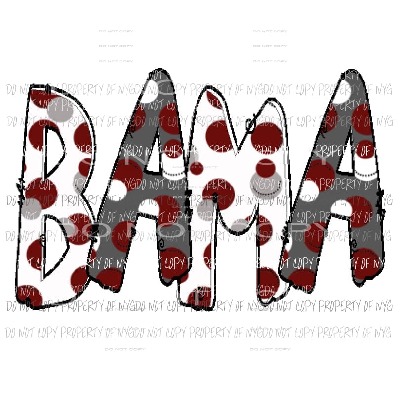 martodesigns - Bama alabama Dots word Sublimation transfers