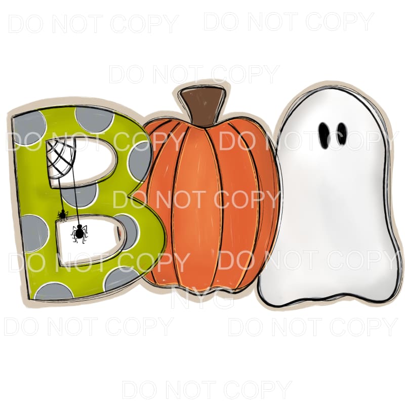 martodesigns - BOO Green Grey Polka Dots Spiders Orange