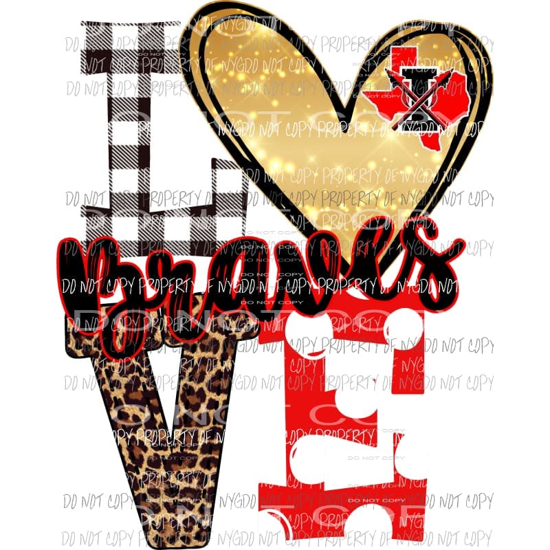 martodesigns - Braves Texas Love polka dot leopard heart