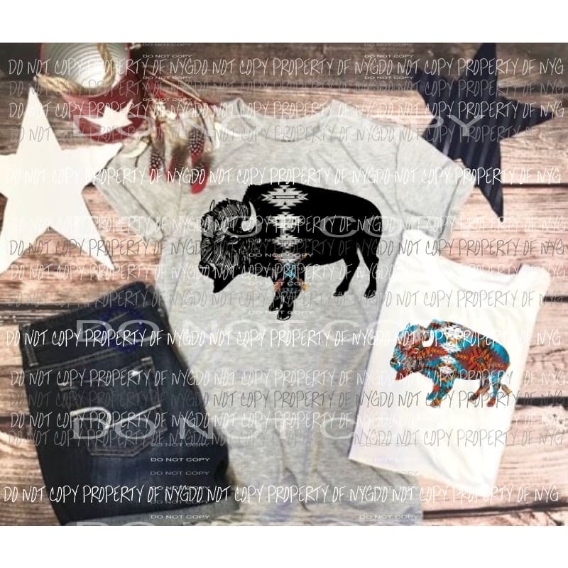 martodesigns - Buffalo Aztec Black sublimation transfer