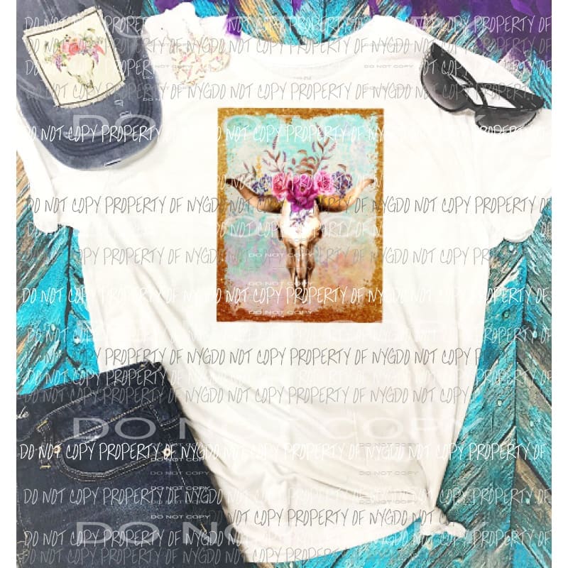 martodesigns - Bull Skull Gold glitter Sublimation transfers