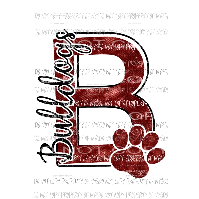 martodesigns - Bulldogs School Letter B Sublimation
