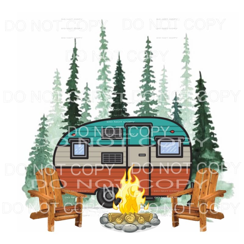 martodesigns - Camper Camping Scene Campfire Sublimation