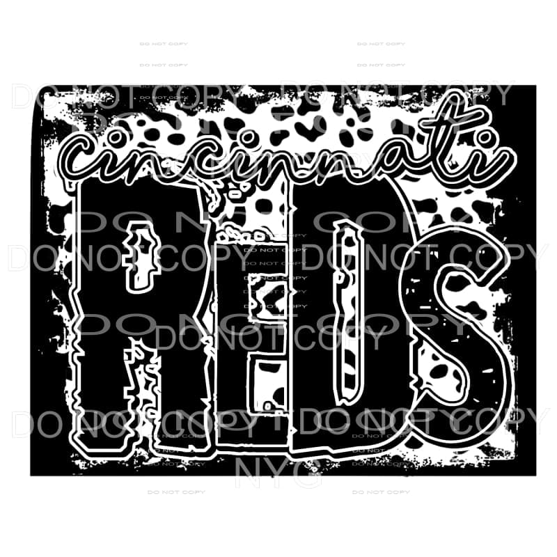 martodesigns - Cincinnati Reds Baseball Black Leopard