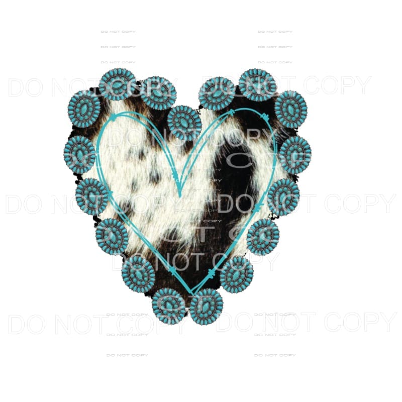 martodesigns - Cowhide Heart #3 Sublimation transfers