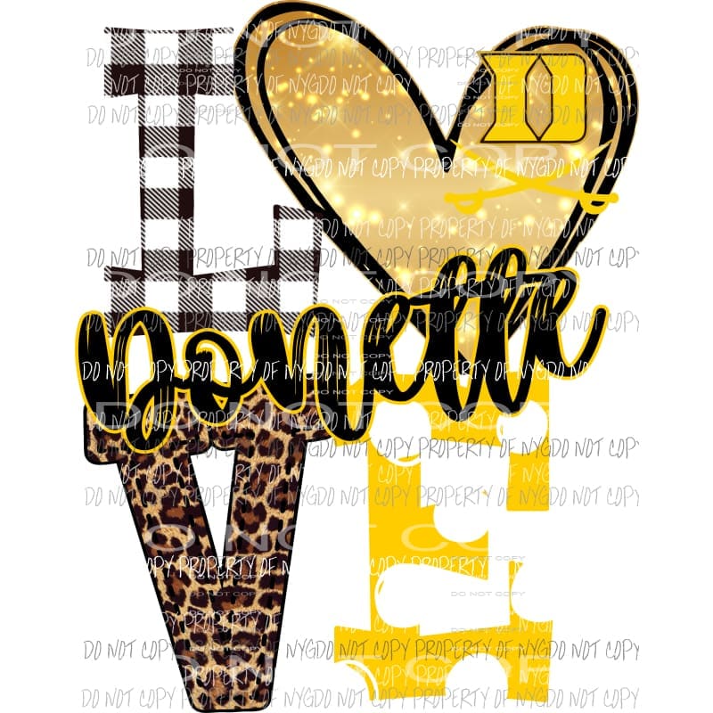 martodesigns - Donettes Love D yellow black and gold heart