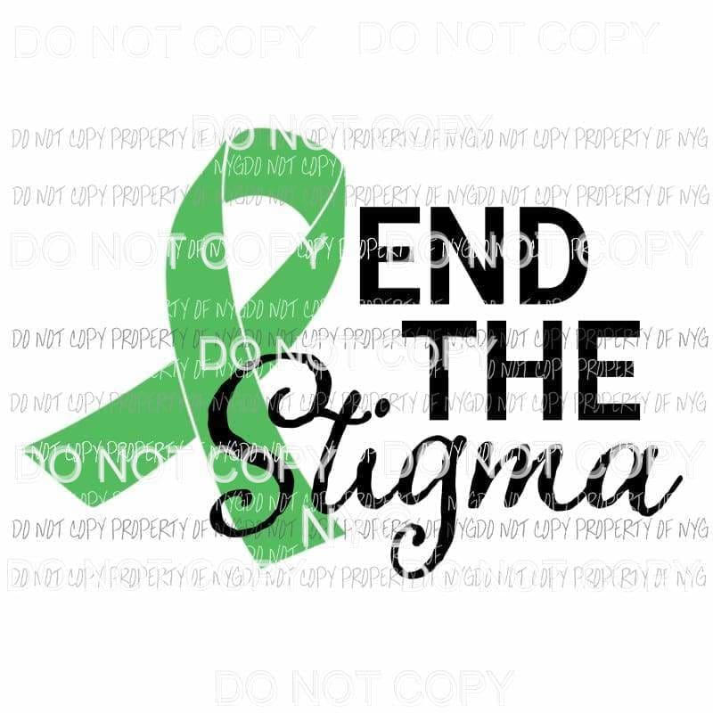 martodesigns - End The Stigma green awareness ribbon