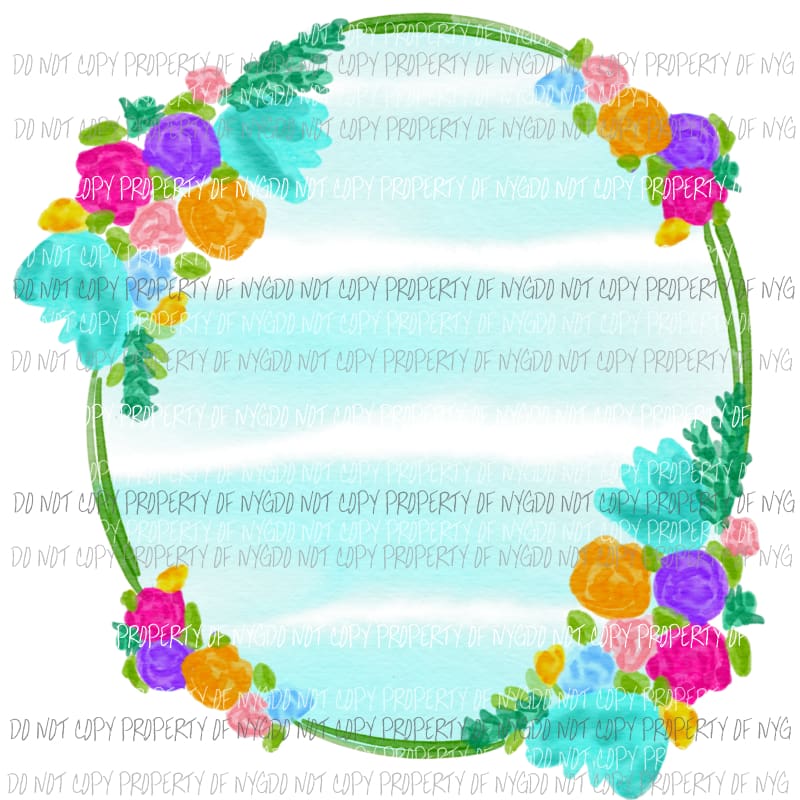 martodesigns - Floral Stripe Watercolor Frame Sublimation
